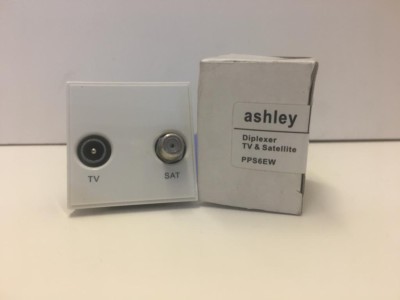 ASHLEY 1 GANG TV COAXIAL SATELLITE AERIAL GRID WALL SWITCH MOD SOCKET ...