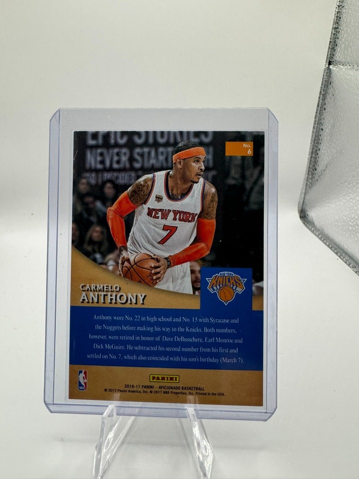 2016-17 Panini Aficionado - Magic Numbers Artist's Proof #6 Carmelo ...