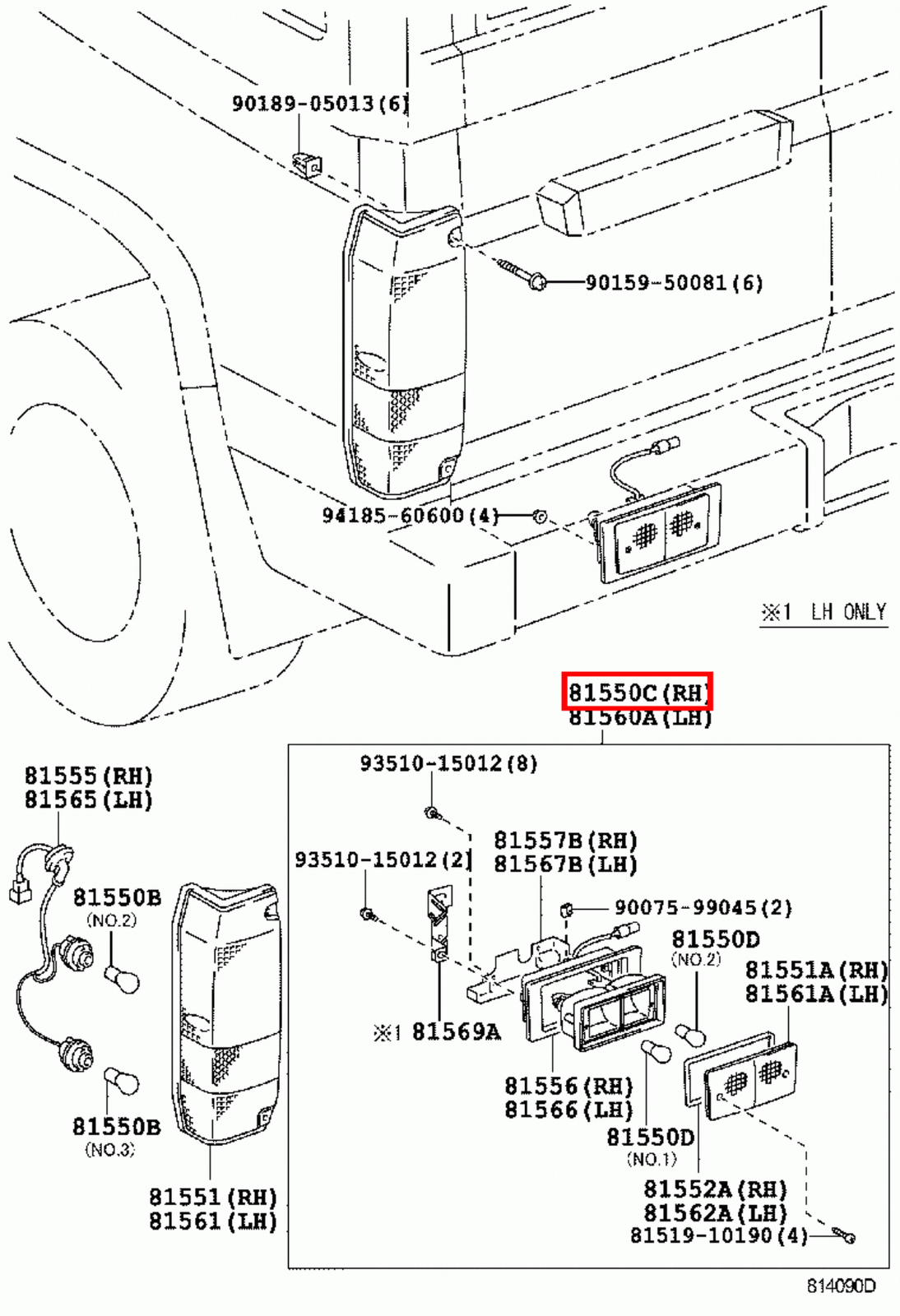 Genuine LandCruiser HZJ75 HZJ74 Troopy Right RH Rear Bumper Tail Light ...