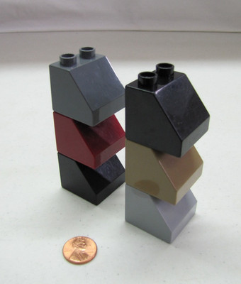 Lego Duplo Block Multi Color 2X2X2 Slope Ramp Brick 6 Block Building ...