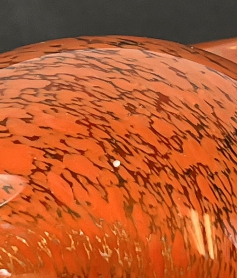 Vintage Orange Confetti & Clear Art Glass Bird Figurine 4" | eBay UK