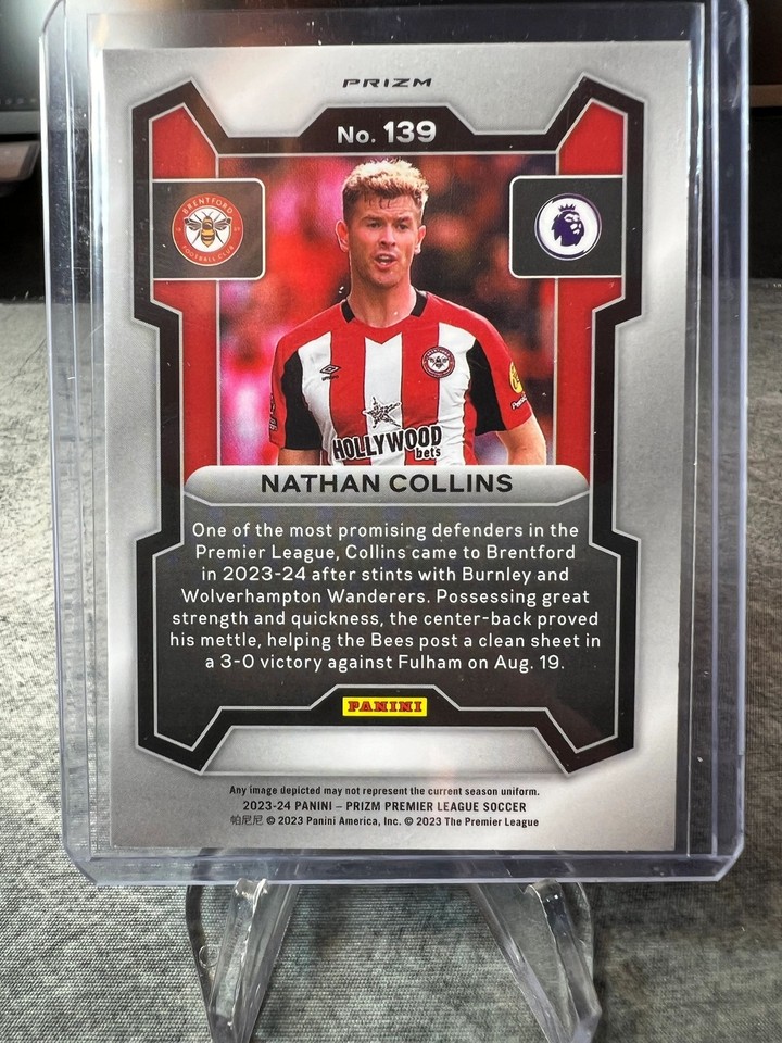 NATHAN COLLINS 2023-24 Prizm English Premiere League Brentford Purple ...