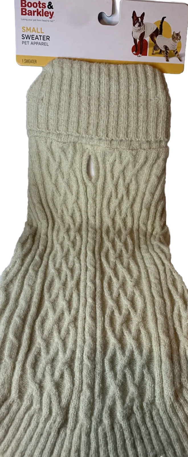 Boots& Barkley Lightweight Cable Knit Sweater Cream Small up to 20lbs ...
