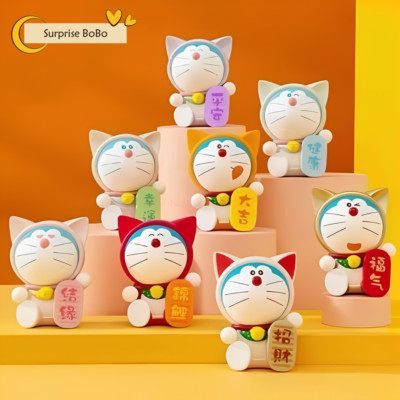 Doraemon Full of Fortune Lucky Cat Series Figure Toy Gift Full Set 8 ...