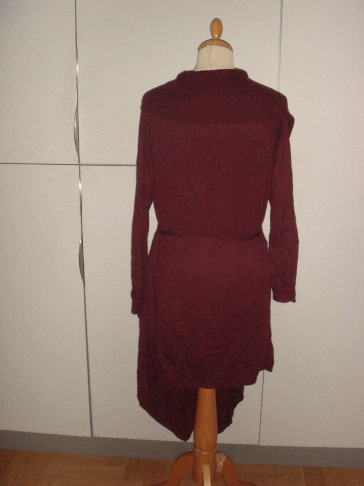 Sainsburys TU Wine Red Burgundy Shawl Collar Tie Belt… - Gem