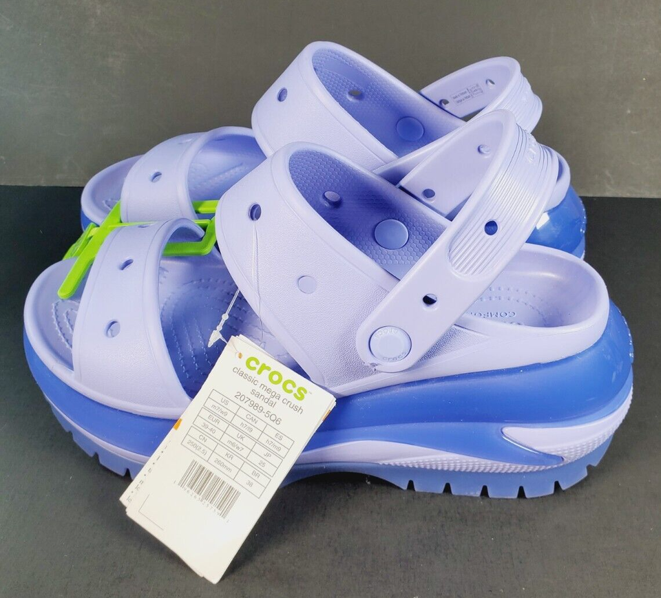 NEW w/ TAG CROCS MEGA CRUSH SANDAL SHOES PURPLE Size 7 Men/ 9 Women | eBay