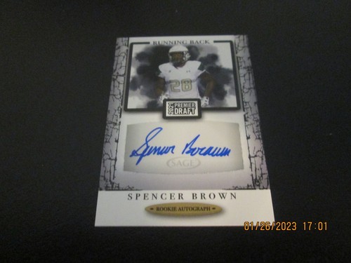 SPENCER BROWN 2021 SAGE PREMIER DRAFT HIGH SERIES ROOKIE AUTOGRAPH CARD ...
