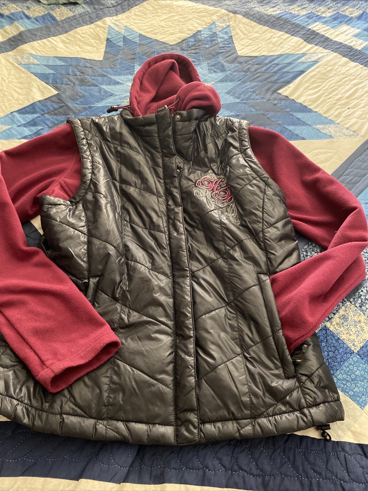 Harley Davidson 2 in 1 Vest & Full Zip Hoodie Set - Gem