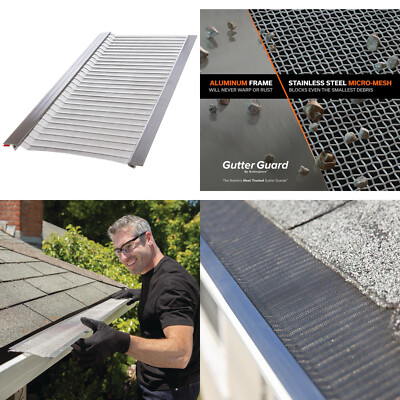 20 PC Gutter Guard 5.5 in X 4 ft L Stainless Steel Micro Mesh Leaf ...