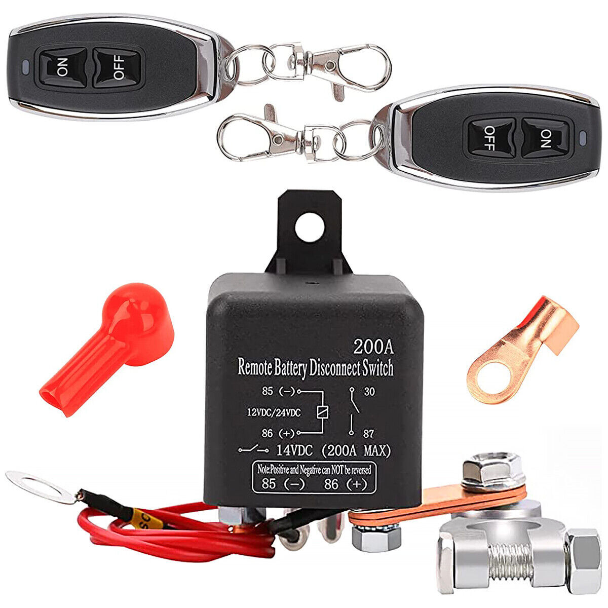 Car Remote Battery Disconnect Switch 12V 200A Battery Cut Off Switch ...