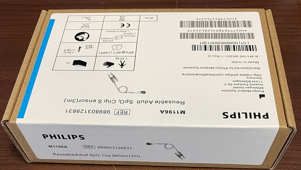 Philips M1196A Adult Clip SpO2 Sensor Original w/ Packing - Same Day ...
