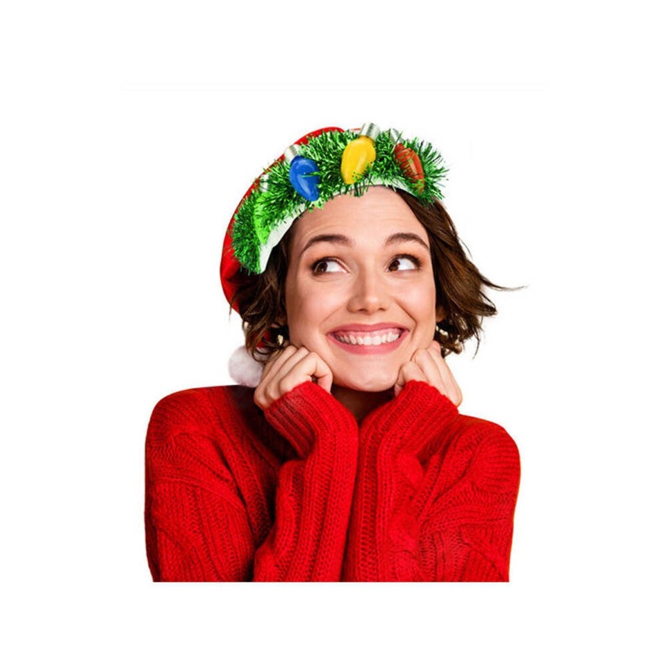 Uncle Bob's Tacky Tinsel Light-Up Santa Hat | eBay