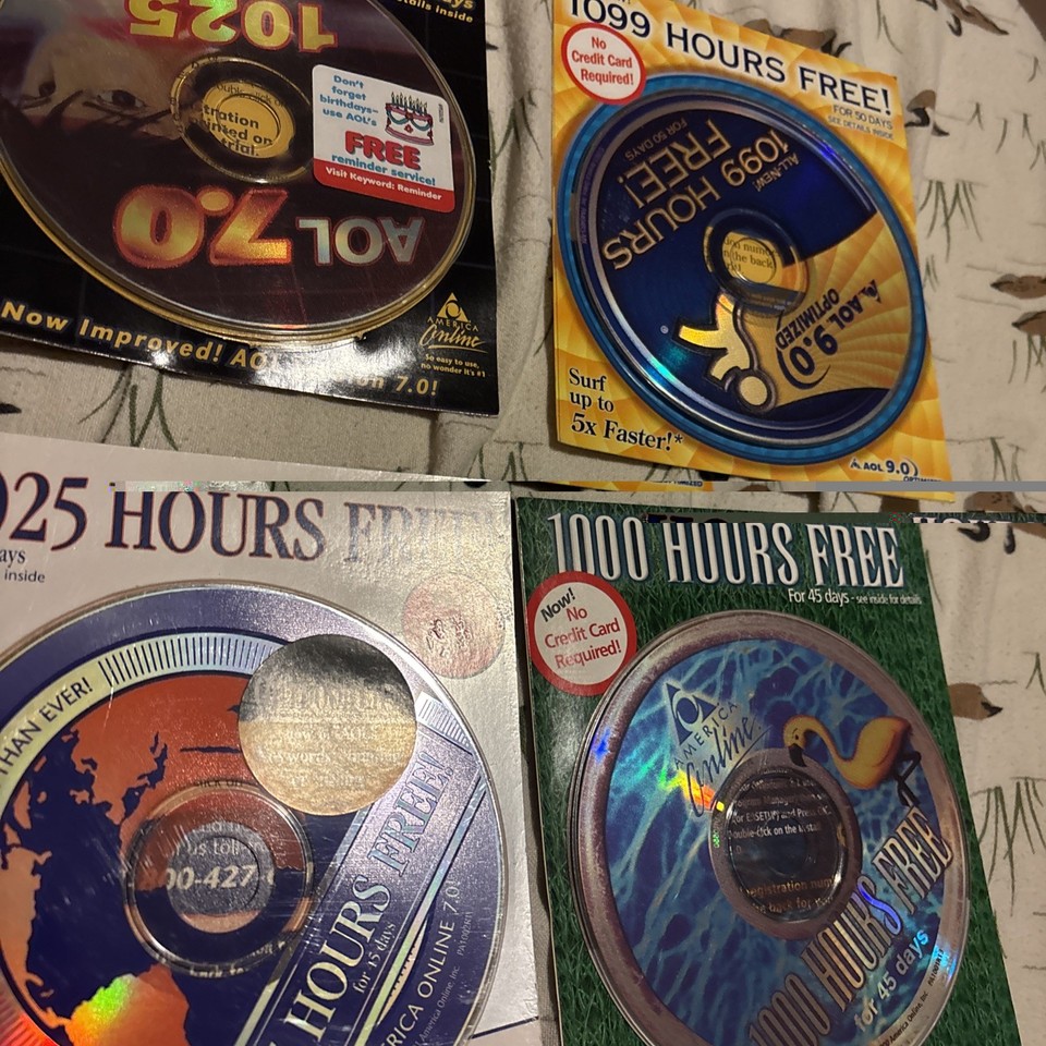 Lot Of 7 Vintage AOL American On Line CD Disc Y2k NEW SEALED Original ...