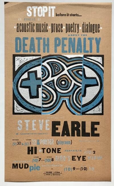 Steve Earle Concert Poster Nashville 1999 | eBay