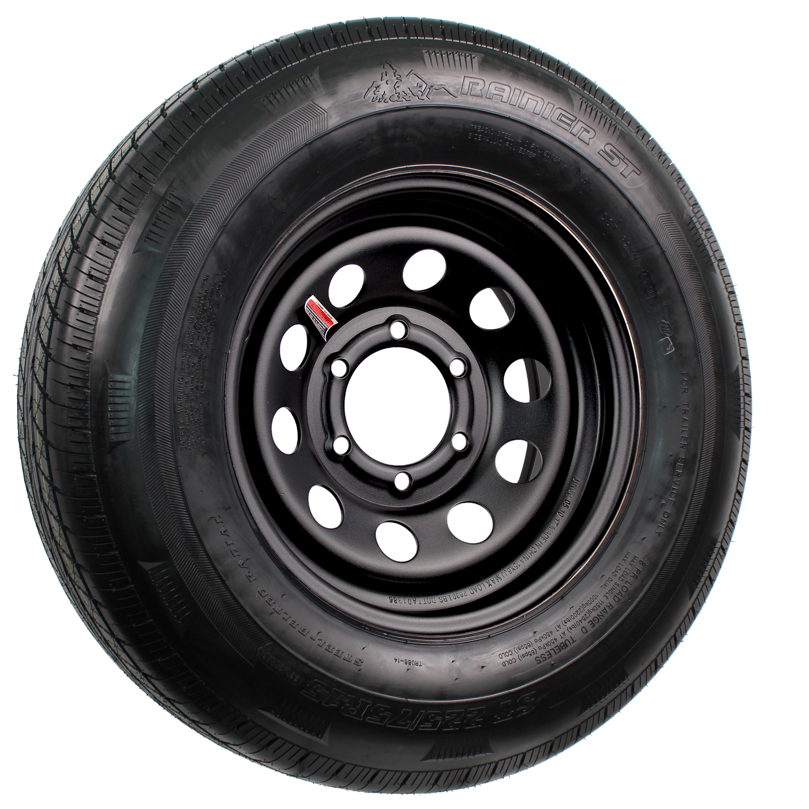 Trailer Tire and Rim ST225/75R15 LRD 15X6 6-5.5 Black Modular Wheel 4 ...