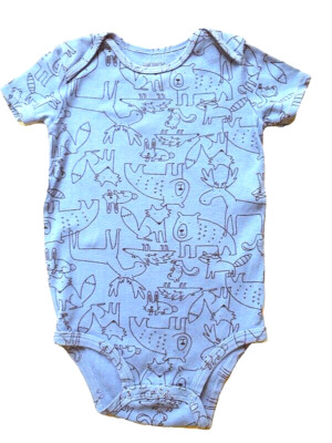 Boys Carters Gray Blue Fox Moose Bears Bodysuit 18 mos | eBay