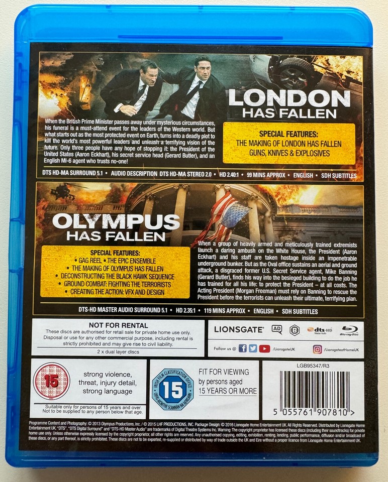 London Has Fallen & Olympus Has Fallen (Blu-ray) - OPENED **REG2 - UK VERSION** | eBay