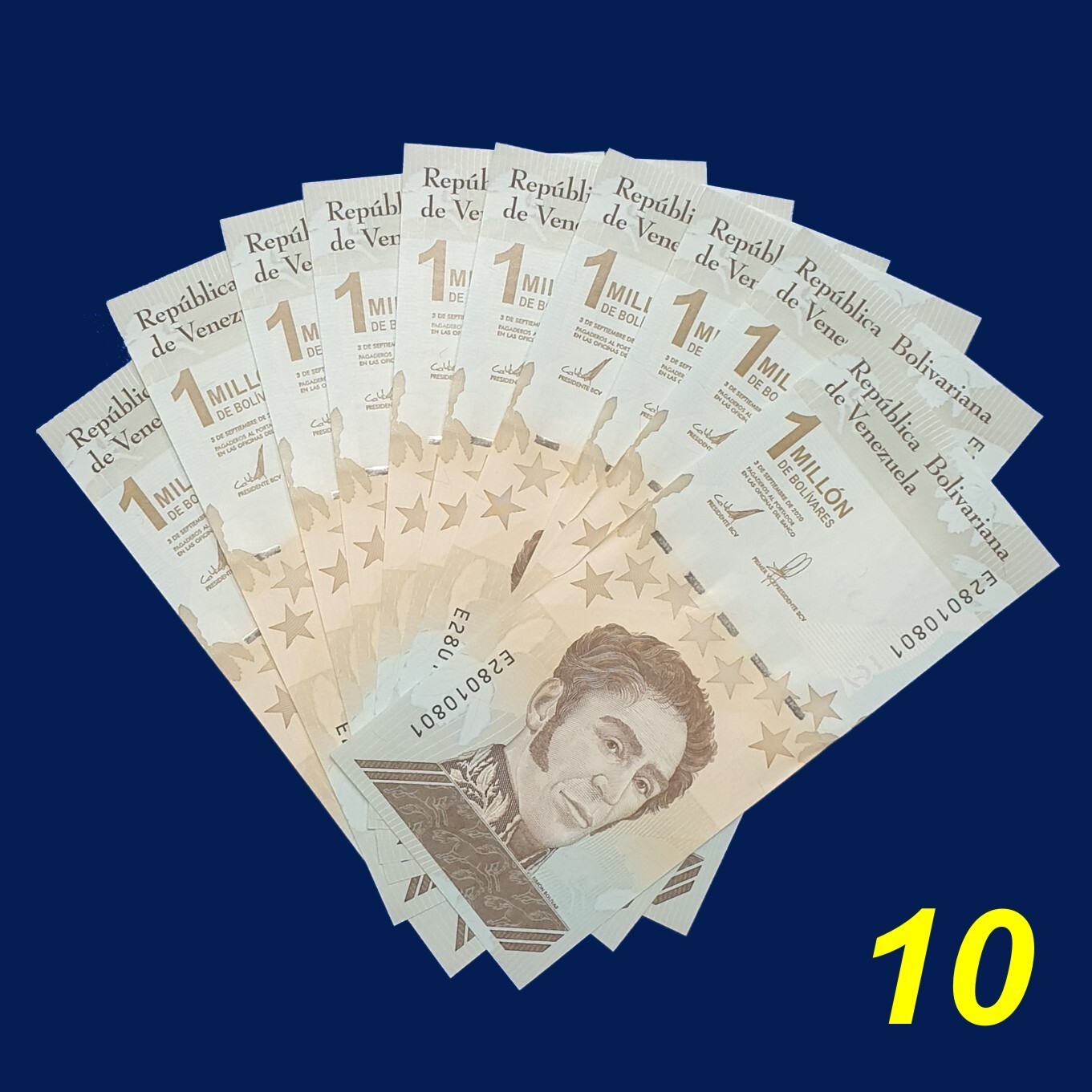 Venezuela Note One Million Bolivares 10 Pieces Lot Banknote UNC 2020 ...