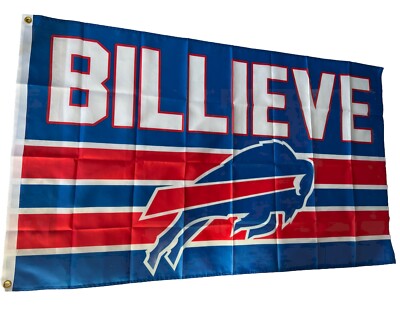Buffalo Bills ‘Billieve’ Flag Man Cave Banner Flag 3ft. x 5ft. NEW! | eBay