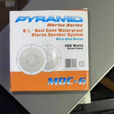 Pyramid MDC6 5.25 in. Marine 100 Watts Dual Cone Waterproof Speakers ...