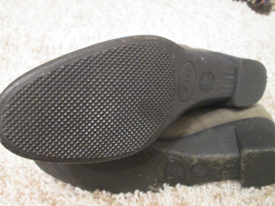 WOMENS ARCHE DOUBLE ZIP LEATHER WEDGE BOOTS, SZ 9 | eBay