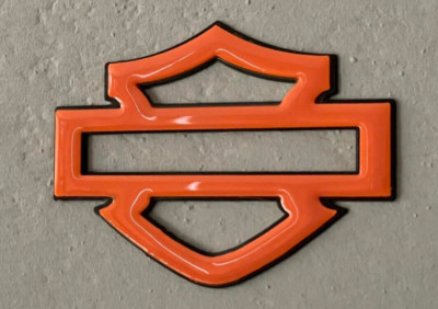 Harley Davidson Emblems BLACK&ORANGE 10" Puffy Custom CVO Wall Sticker ...