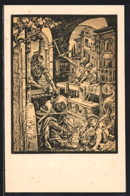 Artist Postcard Feder. Fascista Avt. Artigiani D´ Italia, Antiche Arti ...