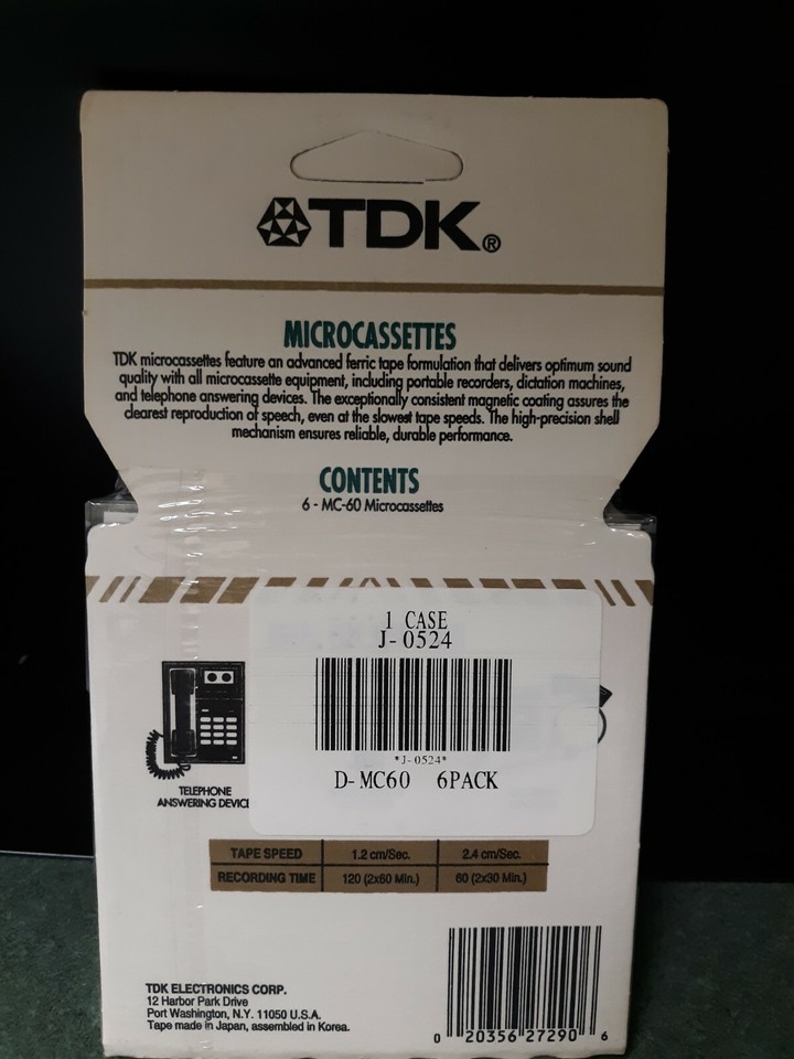 TDK MC60-6PK Microcassette Recording Tape Discontinued by Manufacturer ...