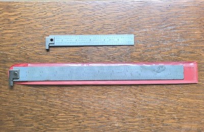 (2) L. S. Starrett No. 604R Hook Rules - 6" & 12" (w/Plastic Cover) USA ...