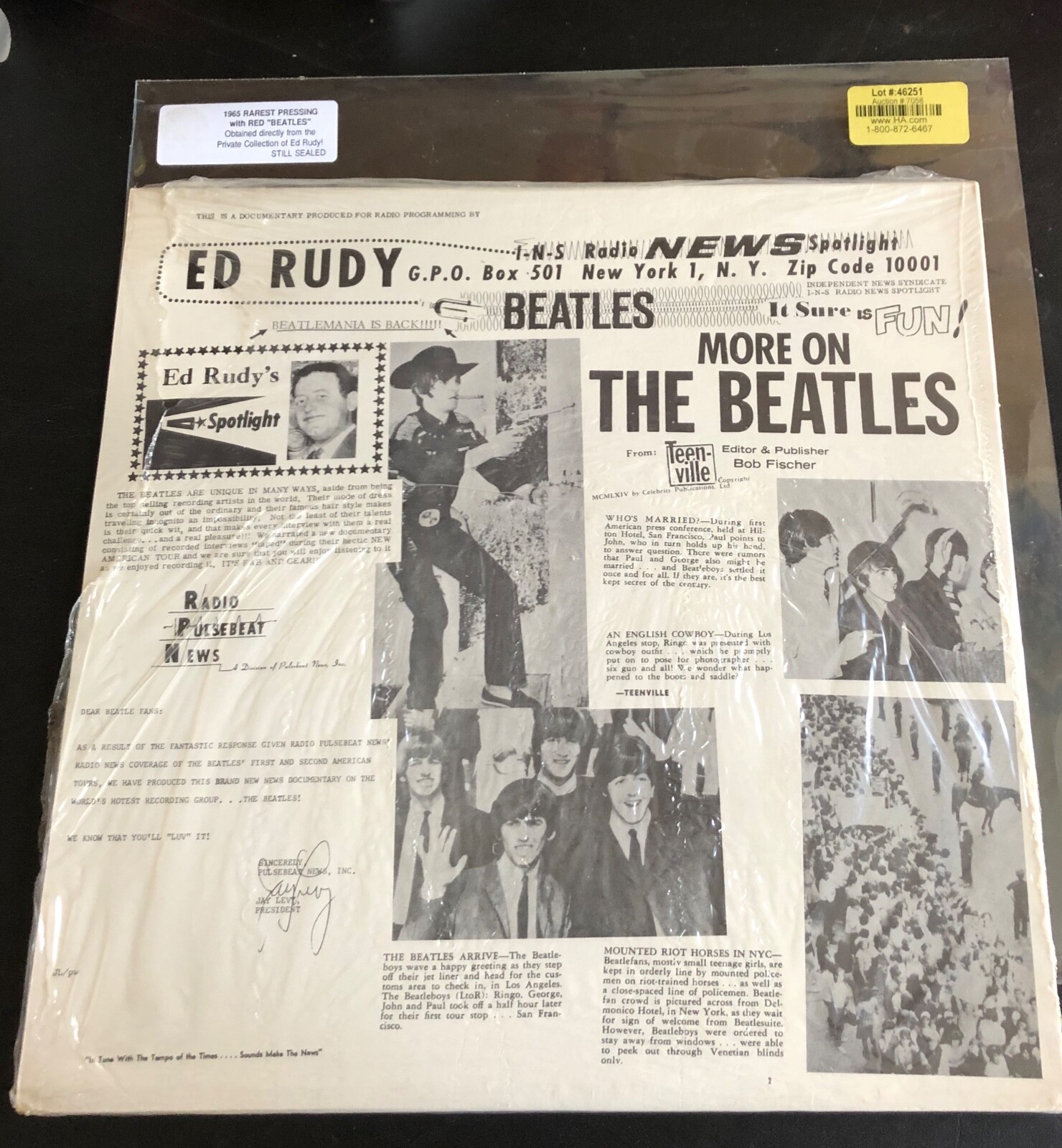 (SEALED) ~ AMERICAN TOUR WITH ED RUDY #3 "IT'S HERE, LUV!!! BEATLES ...