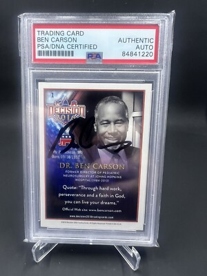 Ben Carson Signed 2016 Leaf Decision IP Auto PSA/DNA | eBay
