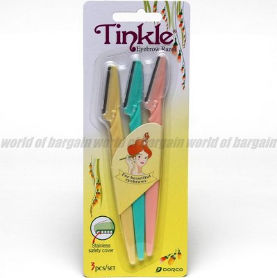 3 pcs TINKLE EYEBROW RAZOR Face Eye Brow Hair Removal Trimmer Blade ...