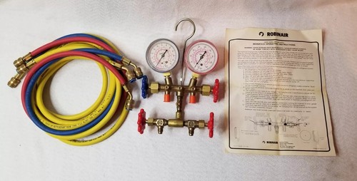 ROBINAIR 40201 ~ Manifold HVAC AC ~ 11692 & 11963 Gauges and Hoses | eBay