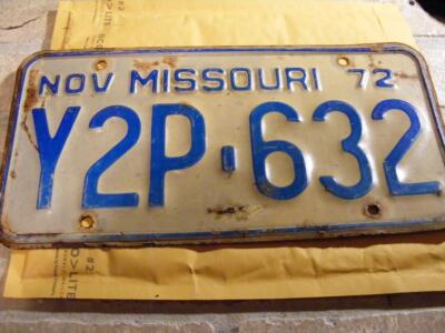 1972 MISSOURI STATE LICENSE PLATE AUTO CAR VEHICLE TAG Y2P-632 | eBay