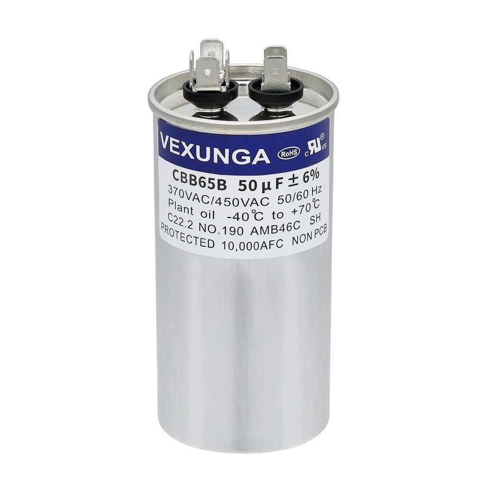 50uF 450VAC Run Start Capacitor for AC Motors - Easy to Install ...