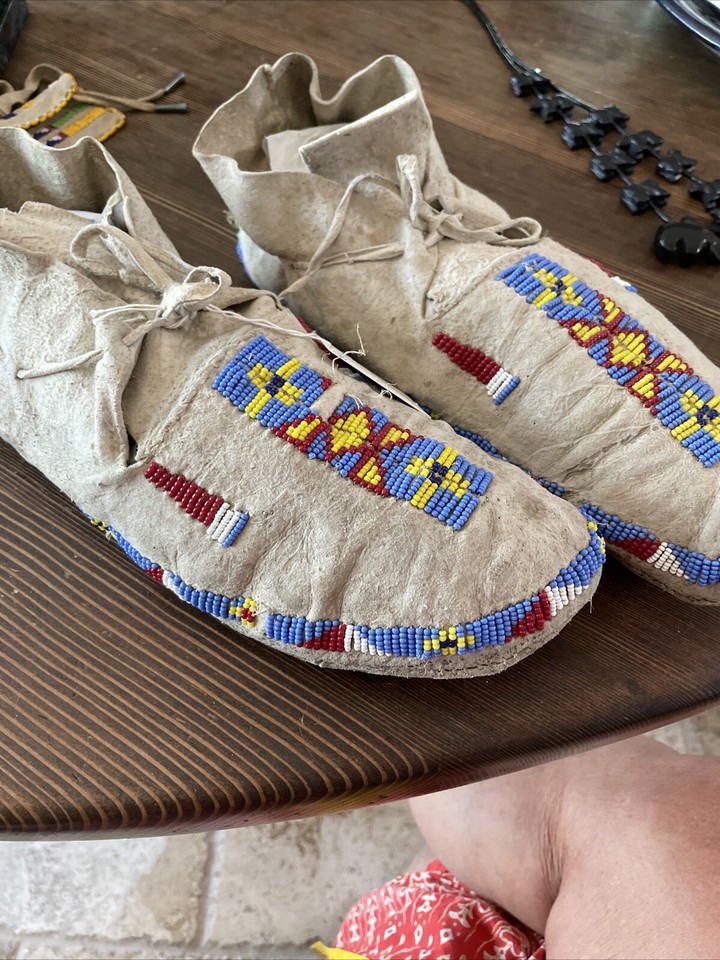 Plains Indian Moccasins , Very Old 1870-1880 Sioux | eBay