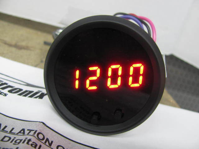 2 1/16" Universal Automotive Digital Clock Red LED Gauge Black Bezel ...