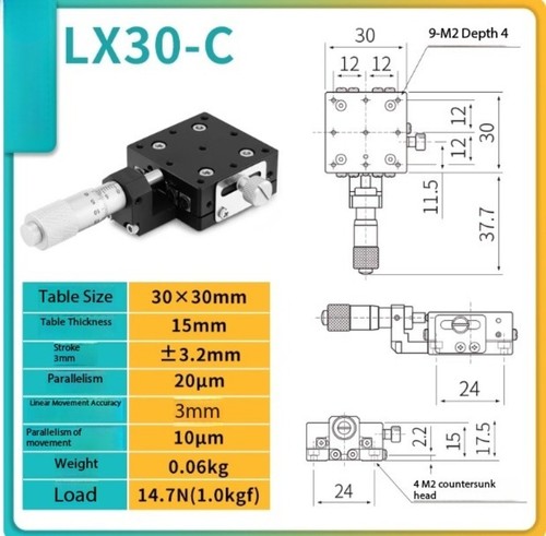 Linear Stage with Manual Fine-Adjustment Function Micrometer Adjuster ...