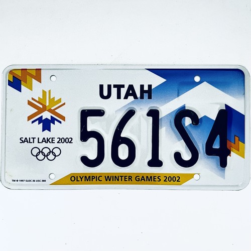 2002 United States Utah Olympic Winter Games Passenger License Plate ...