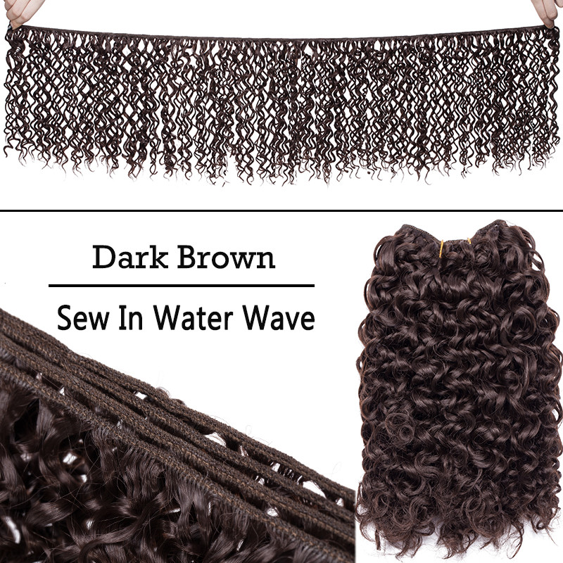 Hair Weaving Water Wave Short 8" One Pcs Synthetic Sew In Hair ...
