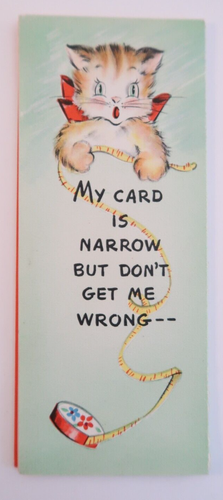 My Card Is Narrow But Don't Get Wrong Cat Kitten Hallmark Vintage ...