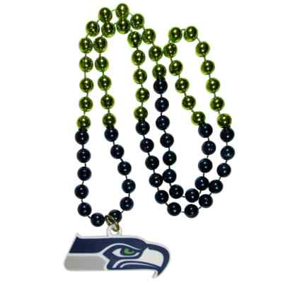 NFL Seattle Seahawks Team Logo Team Colors Mardi Gras Style Beads | eBay