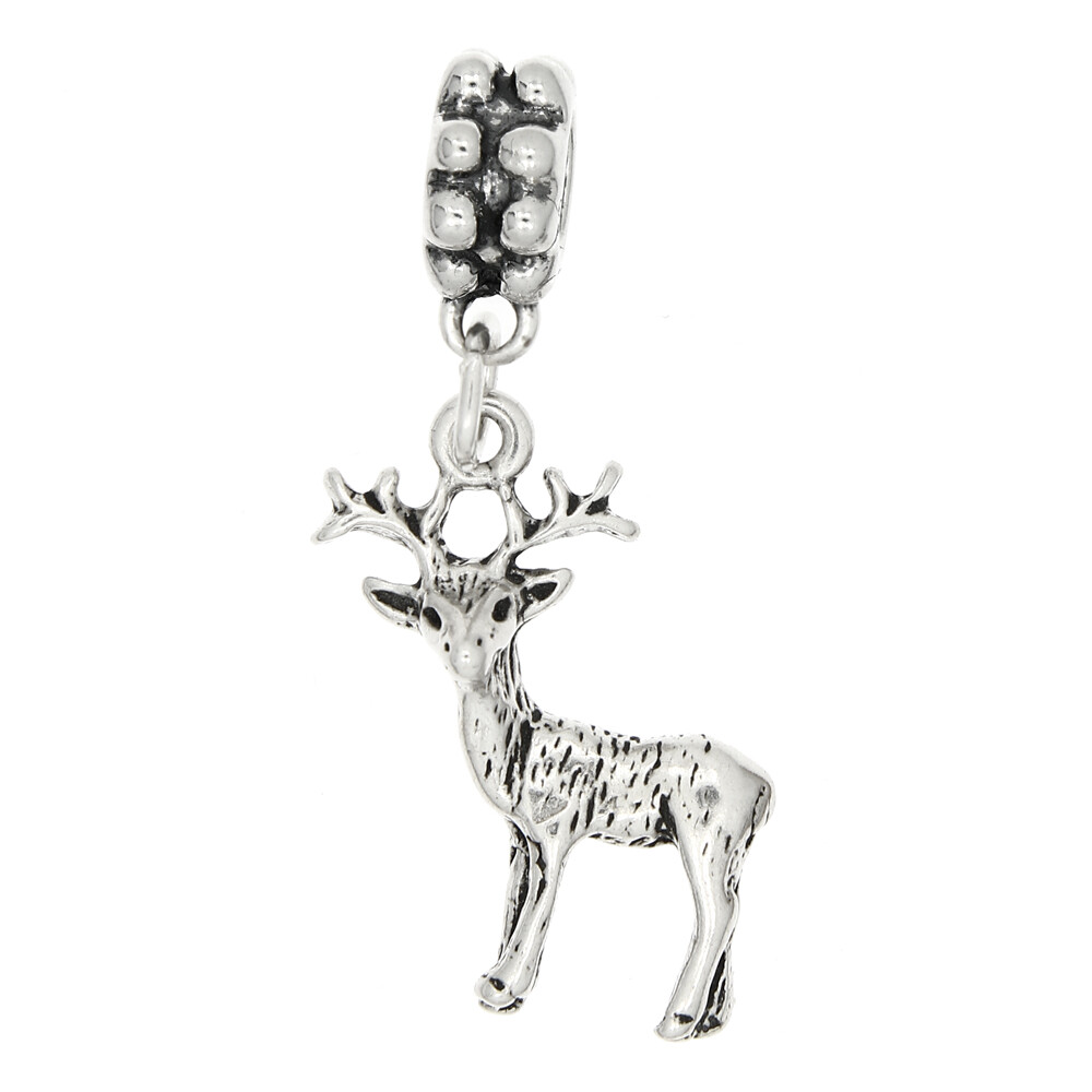 Sterling Silver 3D Deer Buck Dangle Bead Charm | eBay