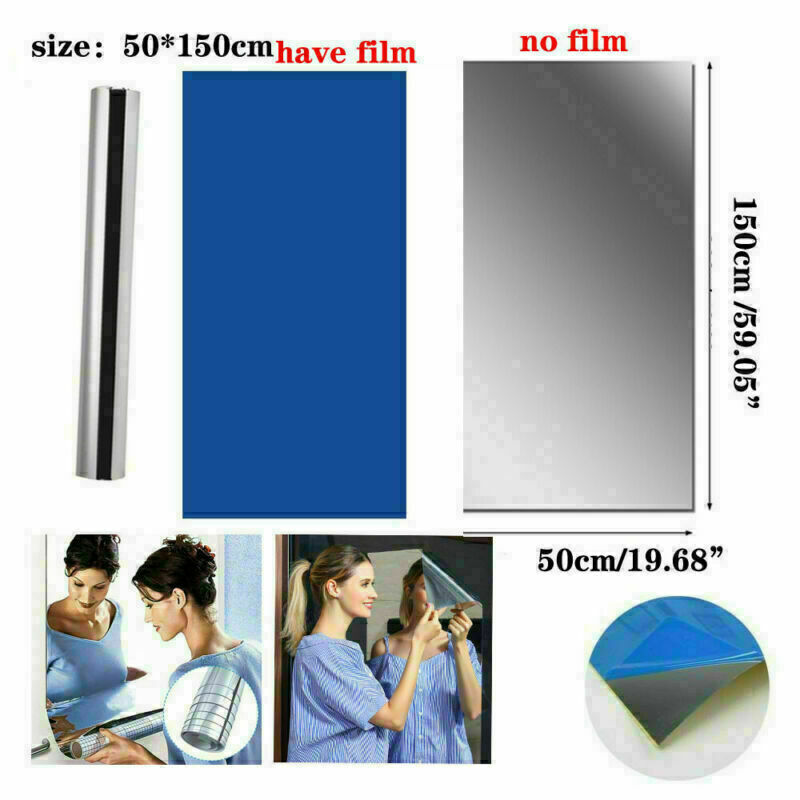Flexible Full Length MIRROR ON A ROLL Instant Fit Self-Adhesive Crafts ...