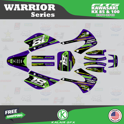 Graphics Kit for Kawasaki KX85 KX100 (2001-2013) KX 85 Warrior-Purple ...