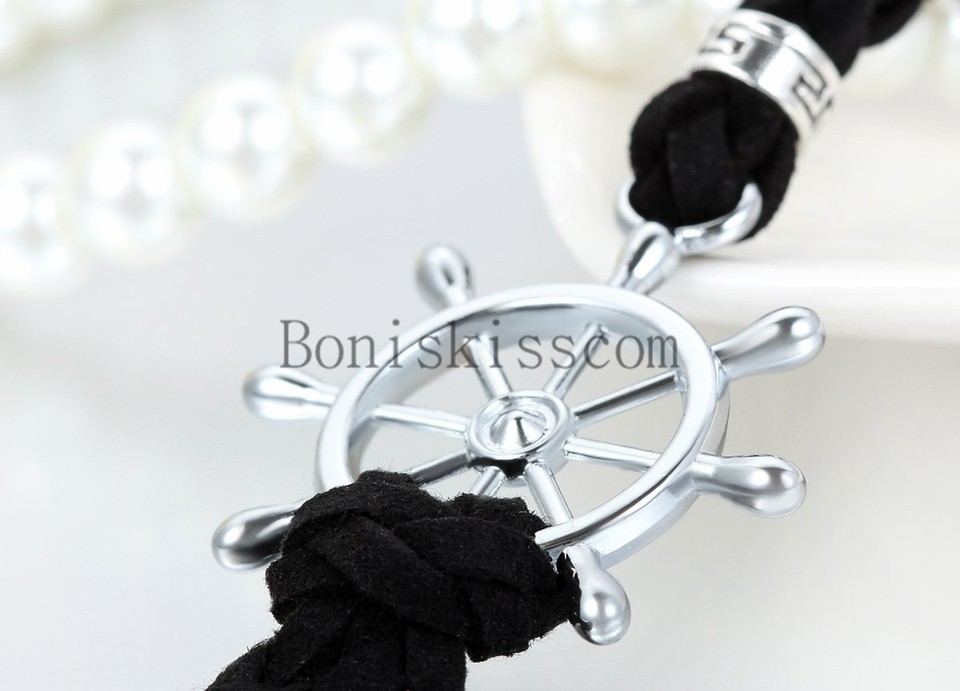 Pirate Rudder Hemp Braided Men's Women Cuff Buckle Bangle Bracelet ...