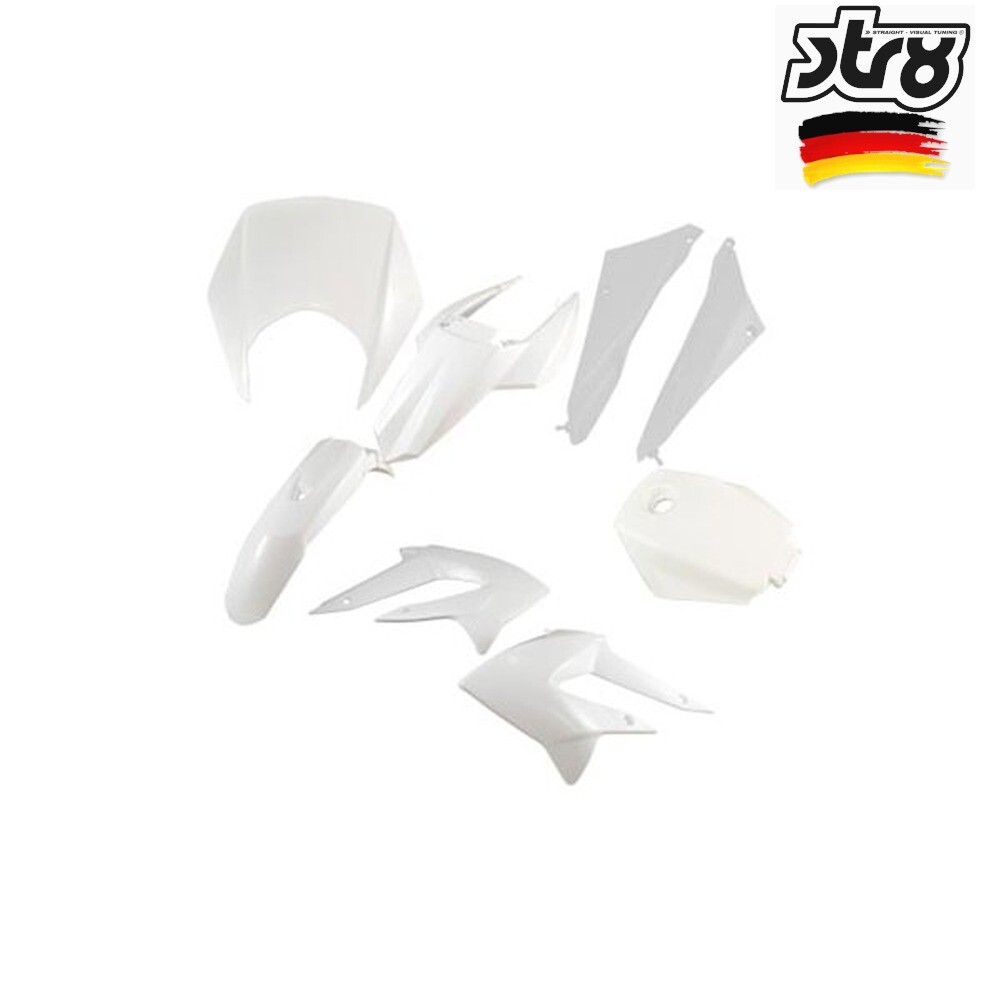 Set 8 Fairings White Plastic Car Body Derbi 50 Senda DRD 2011-2018 STR8 ...