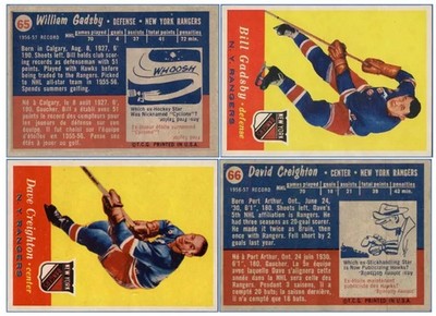 1957-58 TOPPS Hockey Set 66 cards Digitally Enhanced 200 LB Cardstock ...