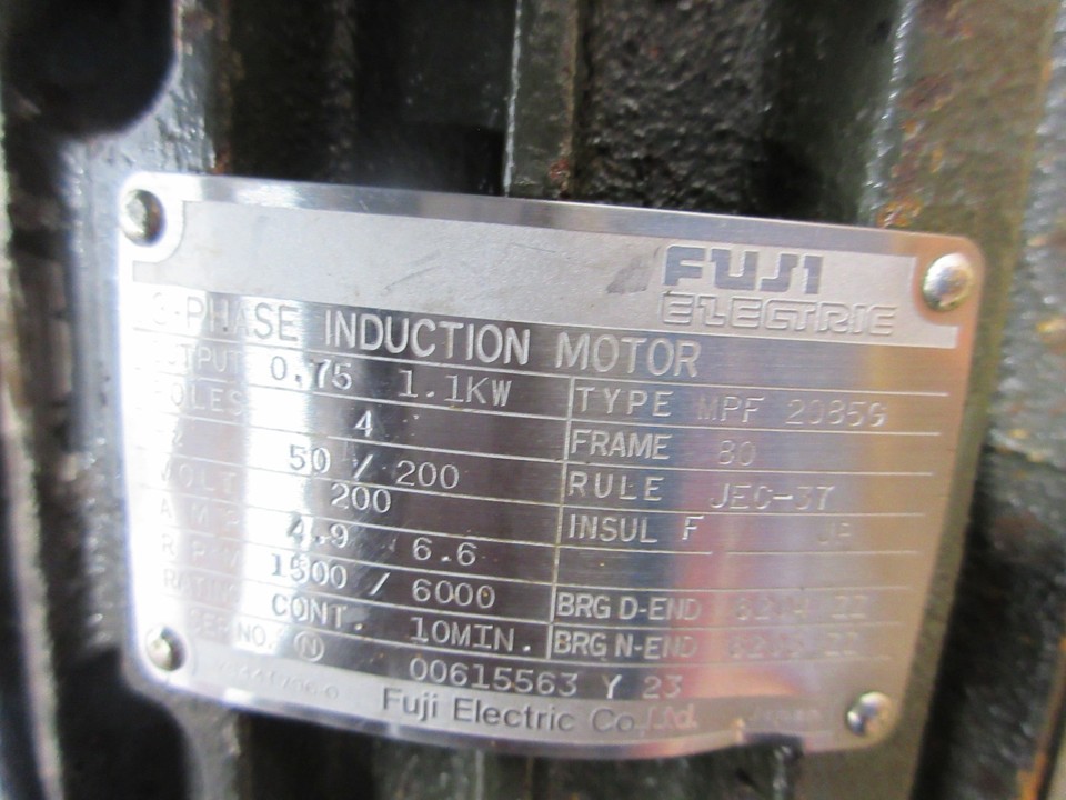 MIYANO BND-34T CNC LATHE FUJI ELECTRIC MOTOR MPF2085G YS441796-0 ...