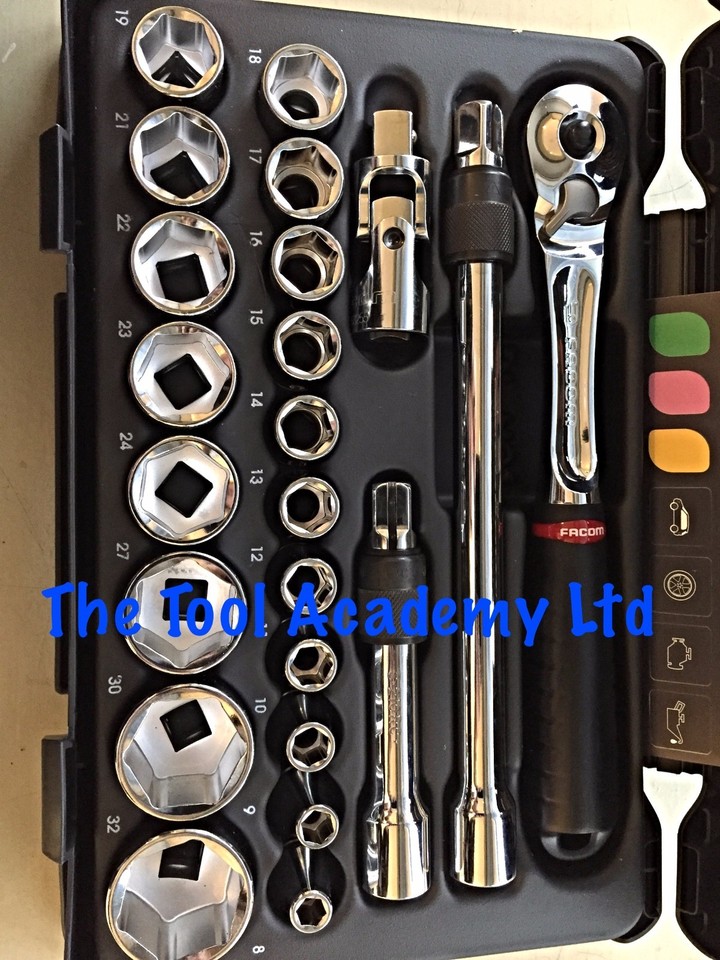 Facom New Release 1/2 Drive Socket Ratchet Tool Set New Design 8-32mm ...